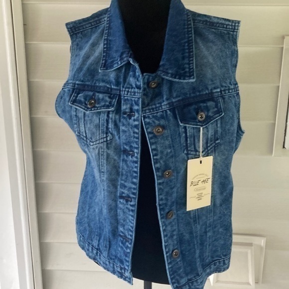 Blue Age | Jackets & Coats | Nwt Blue Age Large Denim Jacket Vest ...